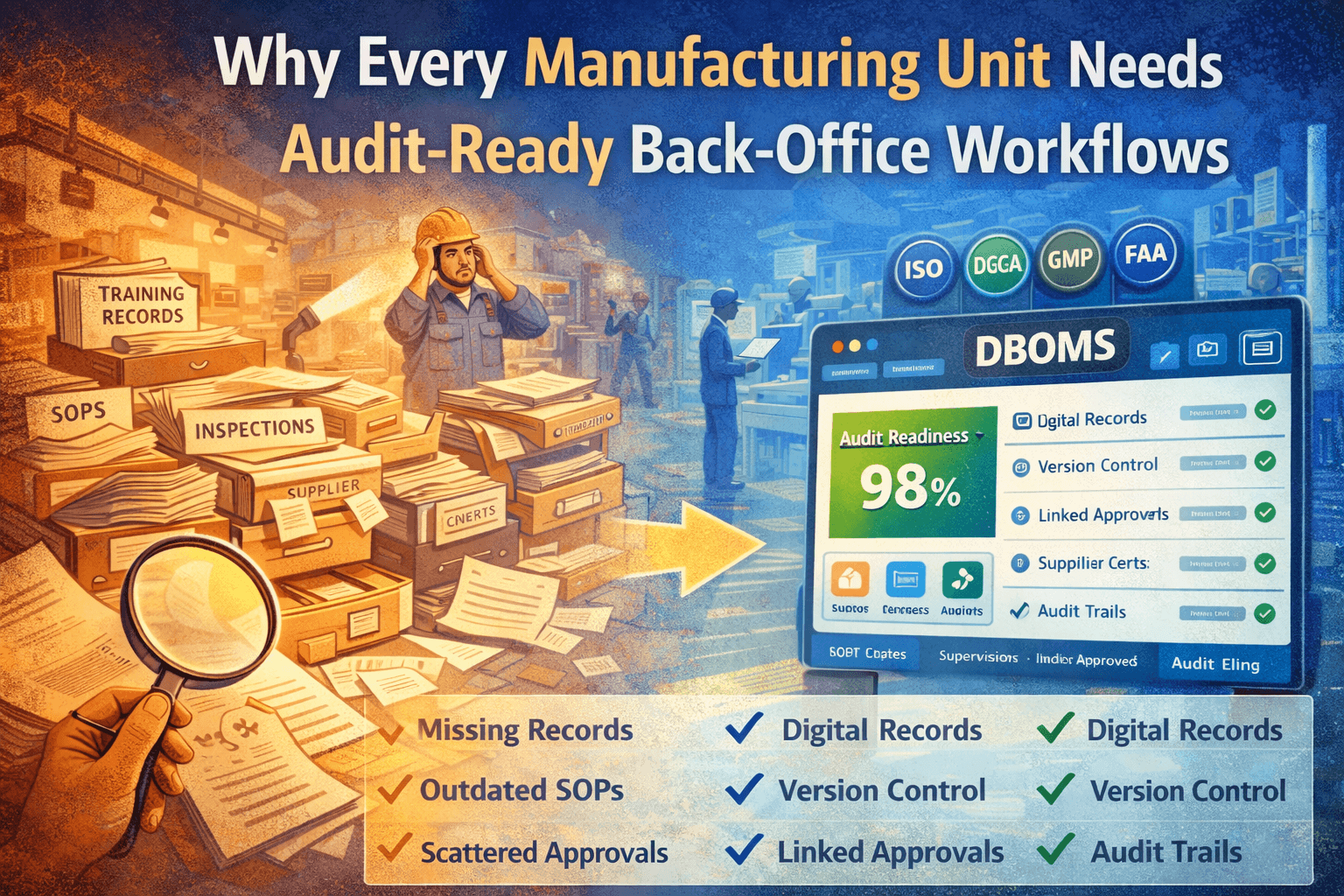 Manufacturing Audit-Ready Workflows | DBOMS Compliance Software